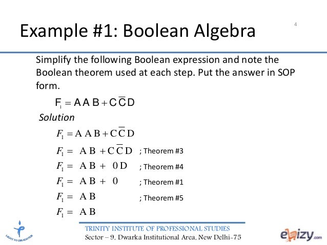 DIGITAL ELECTRONICS- Boolean Algebra