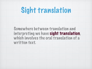 Sight translation | PDF