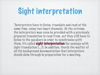 Sight translation | PDF