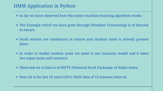 Hidden Markov Model & It's Application in Python | PPT