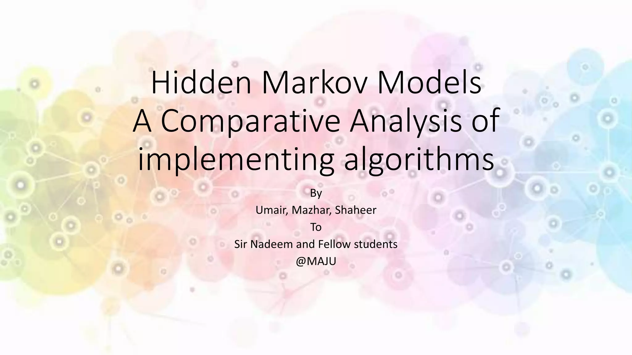 Hidden Markov Model paper presentation | PPTX