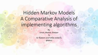Hidden Markov Model paper presentation | PPTX