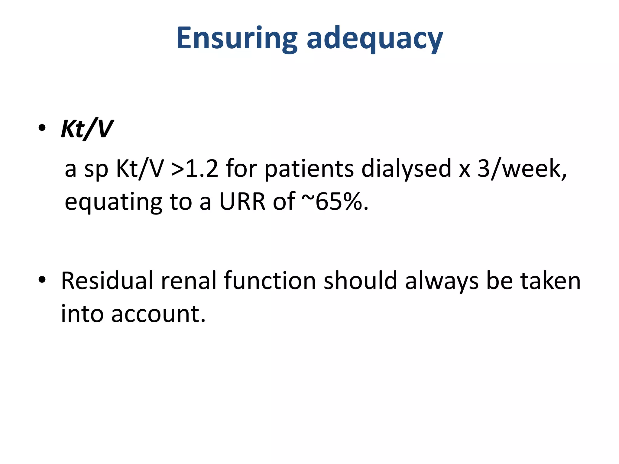 ADEQUACY OF HEMODIALYSIS | PPTX