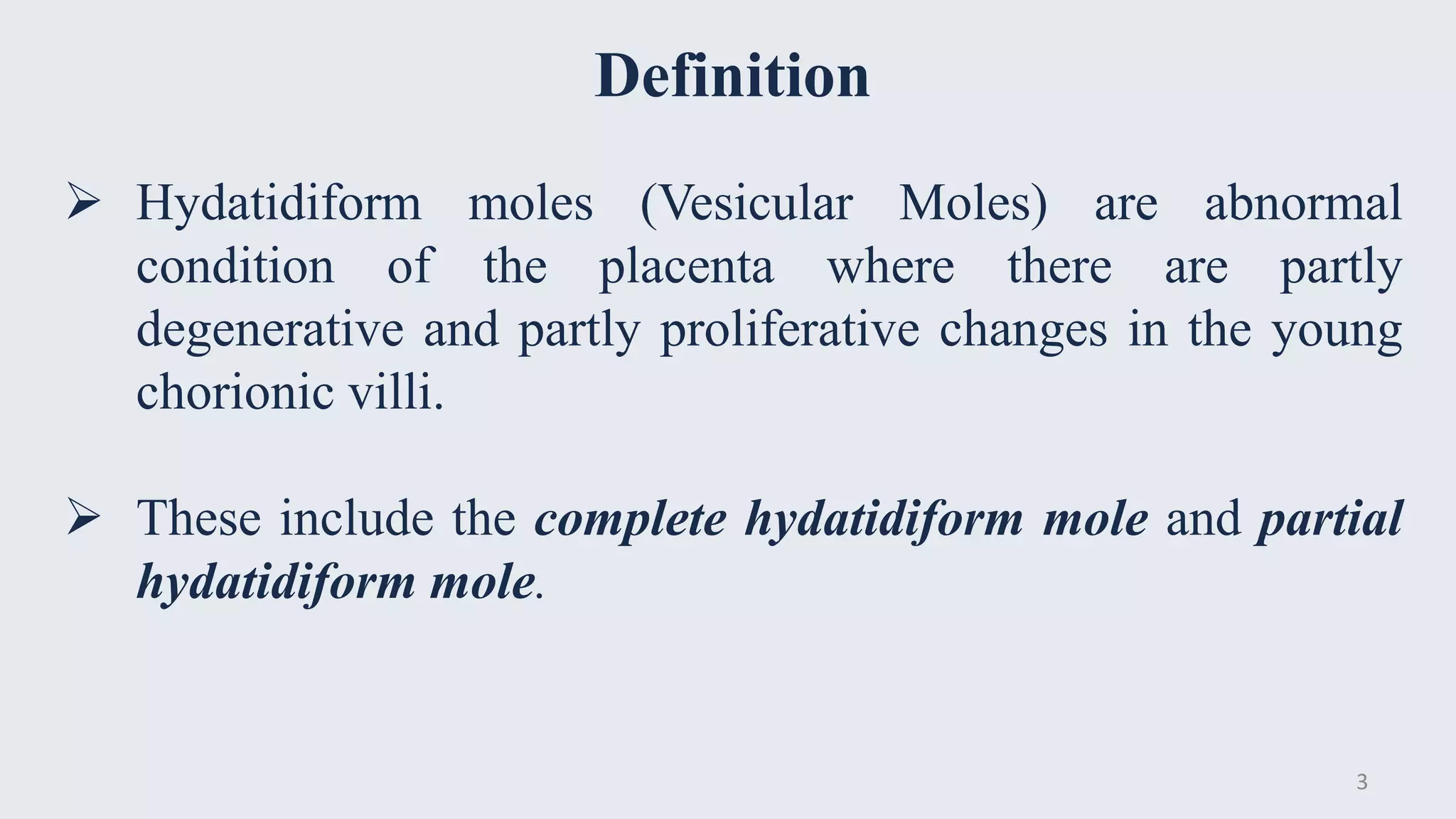 HYDATIDIFORM MOLE: APPROACH AND MANAGEMENT | PDF