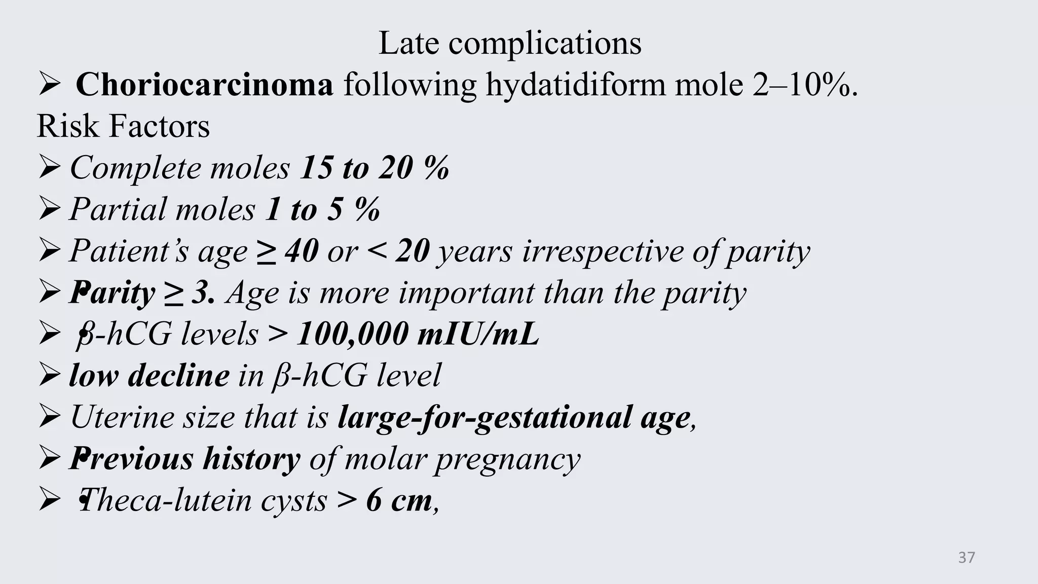 HYDATIDIFORM MOLE: APPROACH AND MANAGEMENT | PDF