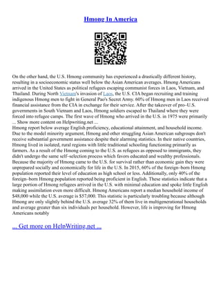 Hmong Case Study | PDF