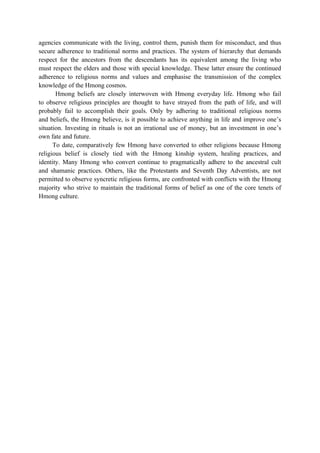 Hmong Cosmological Spaces And Religious Practices | PDF