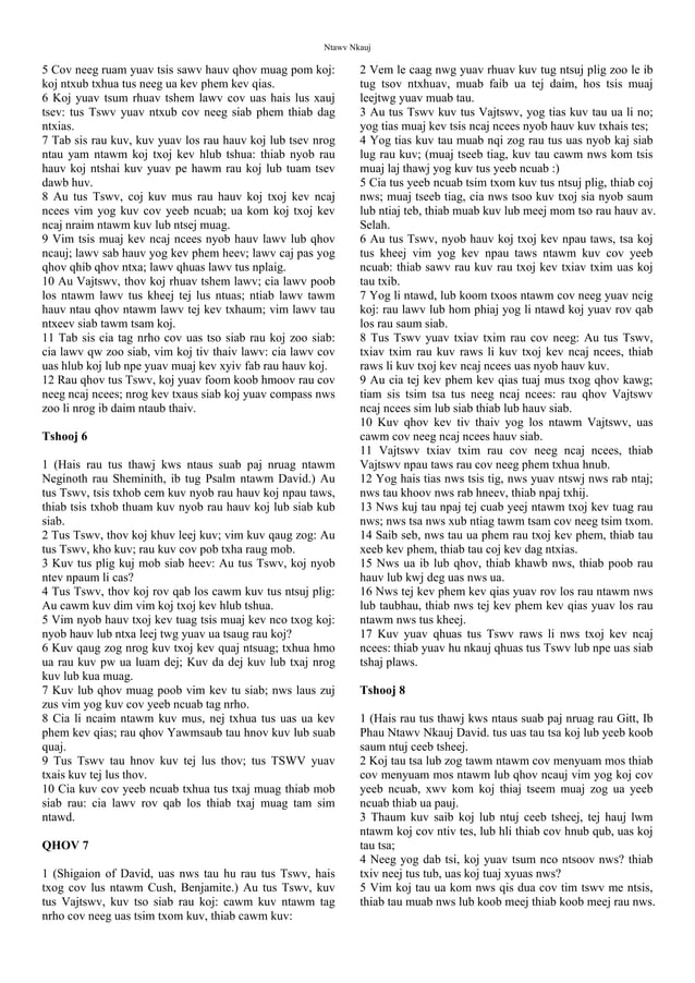 Hmong Daw - The Book of Psalms - Google Cloud Translation.pdf