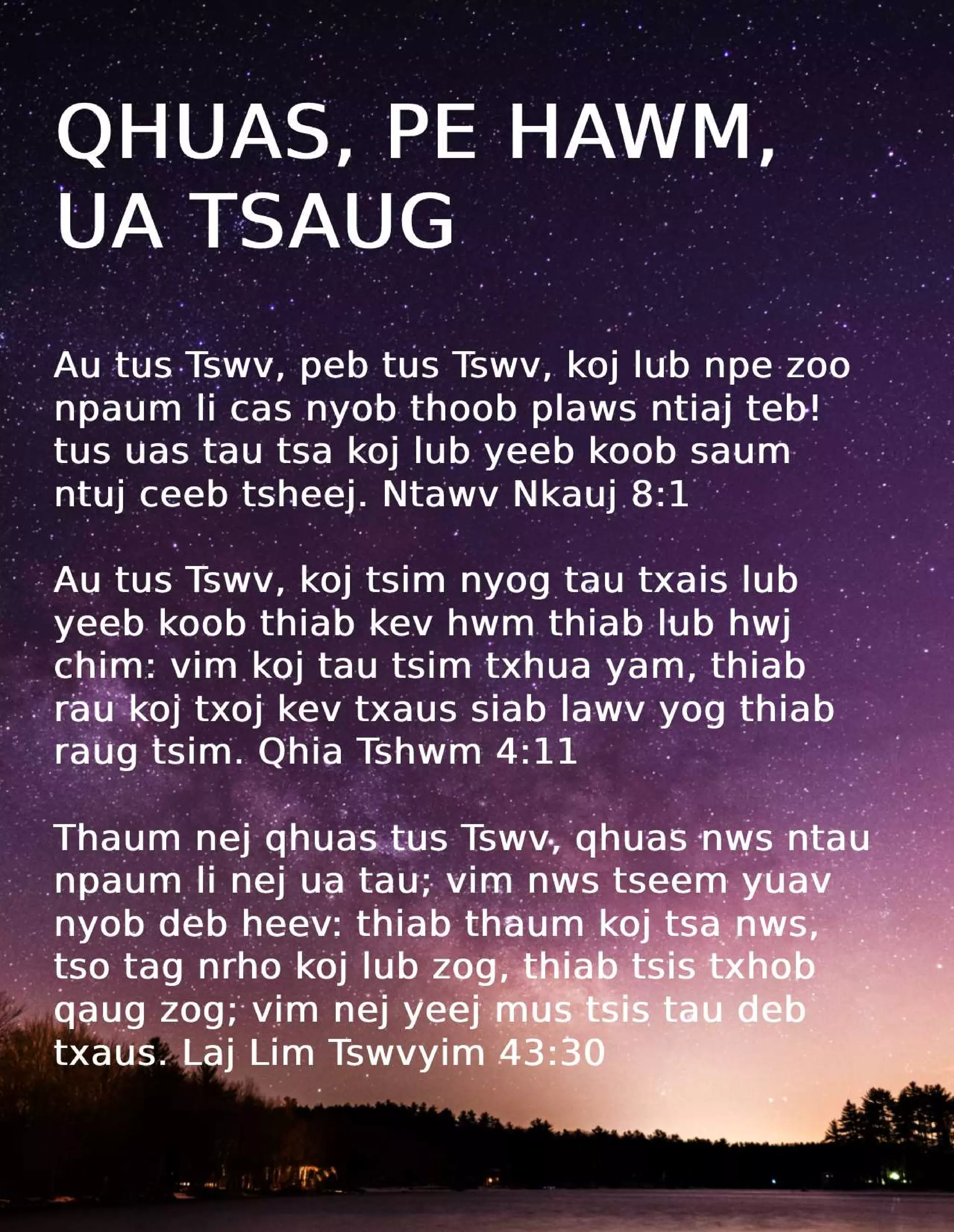 Hmong Daw Praise Worship Thanksgiving Tract | PDF
