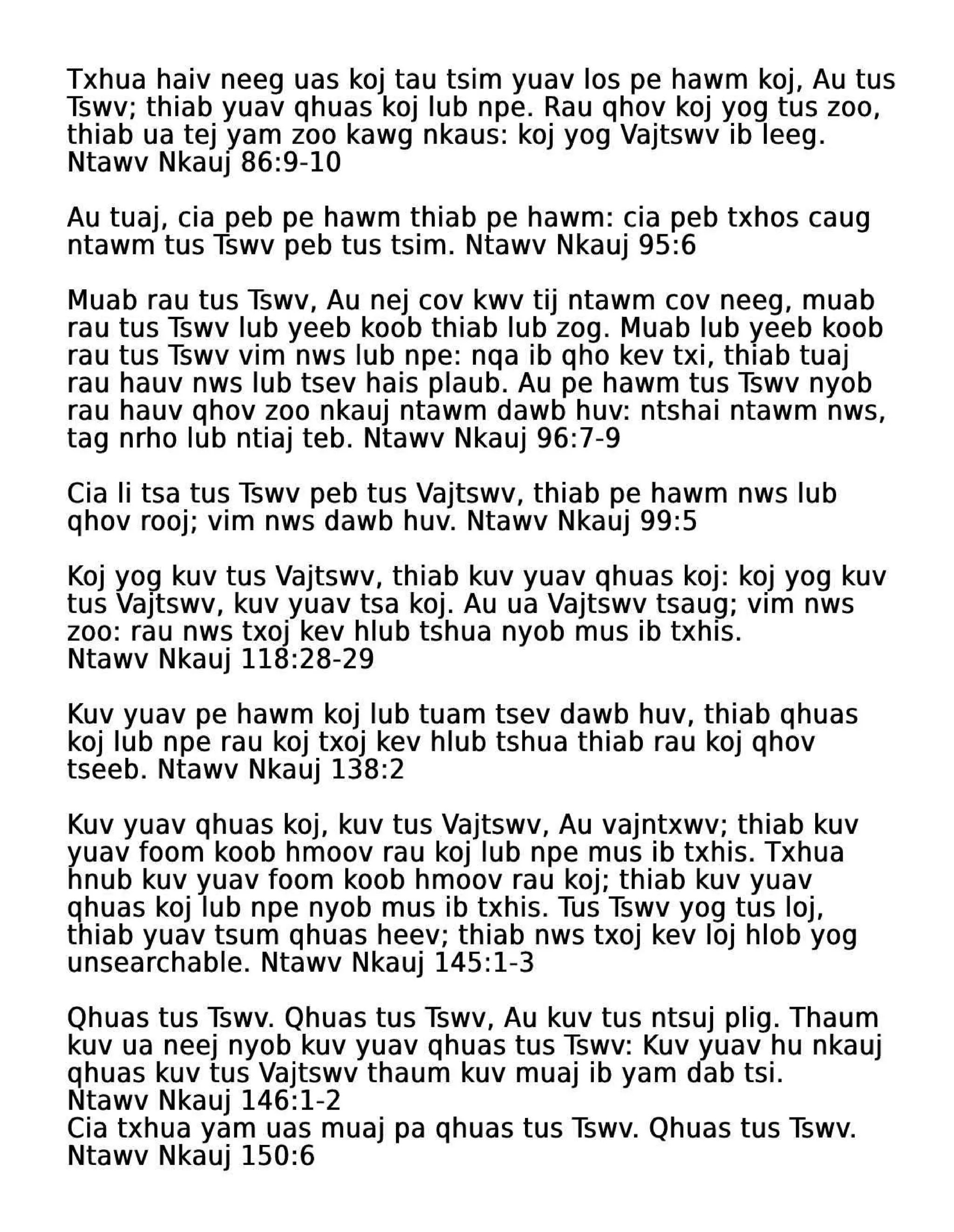 Hmong Daw Praise Worship Thanksgiving Tract | PDF