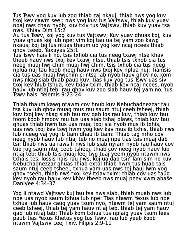 Hmong Daw Praise Worship Thanksgiving Tract | PDF