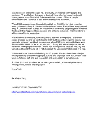 Hmong village history | DOCX | Social Networking | Internet