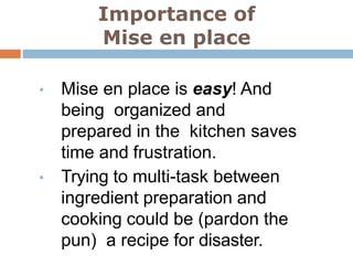 HMPE 10- lesson2 INTRODUCTION TO MISE EN PLACE | PPTX