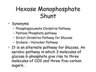 Hexose Monophosphate Shunt Pathway - HMP Pathway | PPT