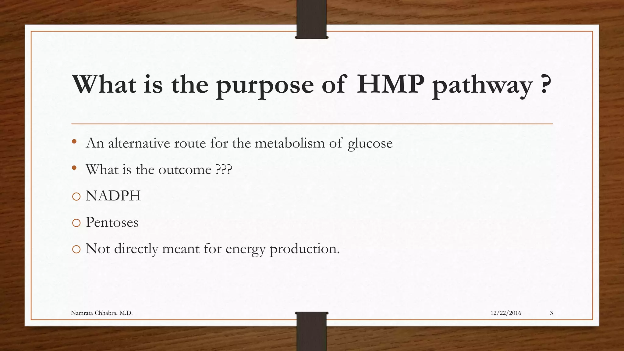 HMP Pathway- A Quick Revision | PPTX