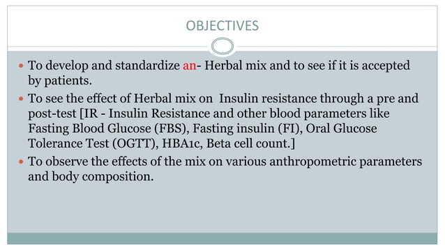 Herbal mix and diabetes | PPT
