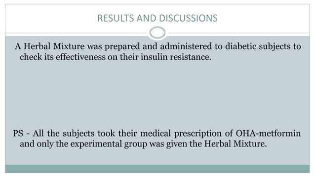 Herbal mix and diabetes | PPT