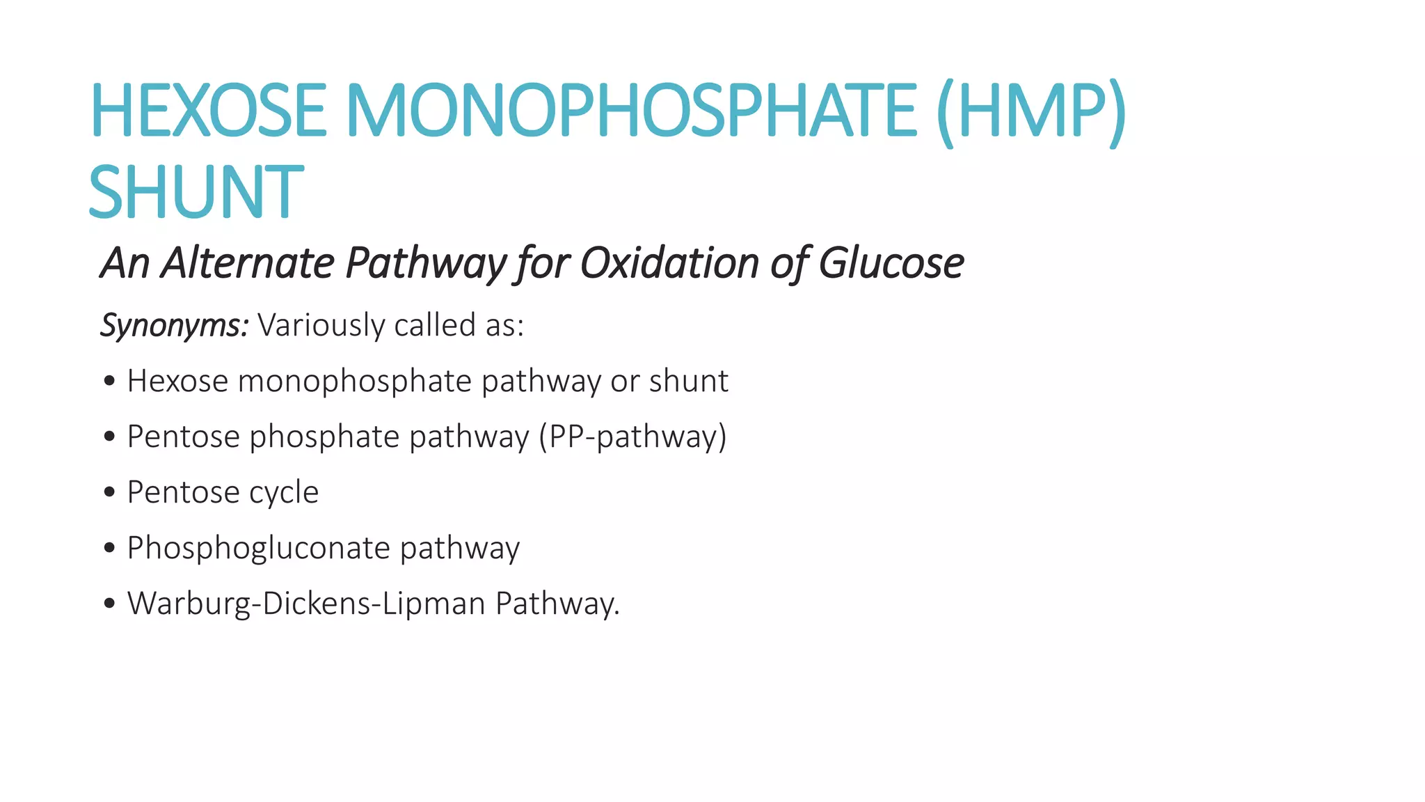 Pentose Phosphate Pathway, hmp Shunt | PPTX