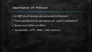 HMP SHUNT(HEXOSE MONOPHOSEPHATE PATHWAY) | PPTX