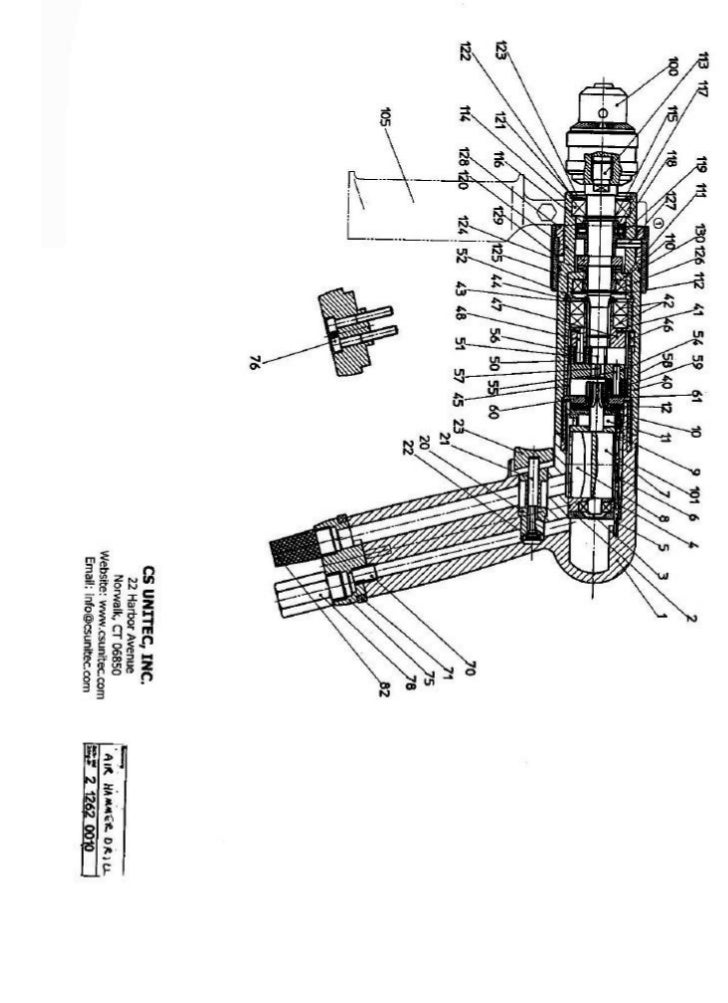 CS Unitec Pneumatic Rotary Hammer Drill Schematic: 2 1262 0010 CS Unitec Pneumatic Rotary Hammer Drill Schematic: 2 1262 0010