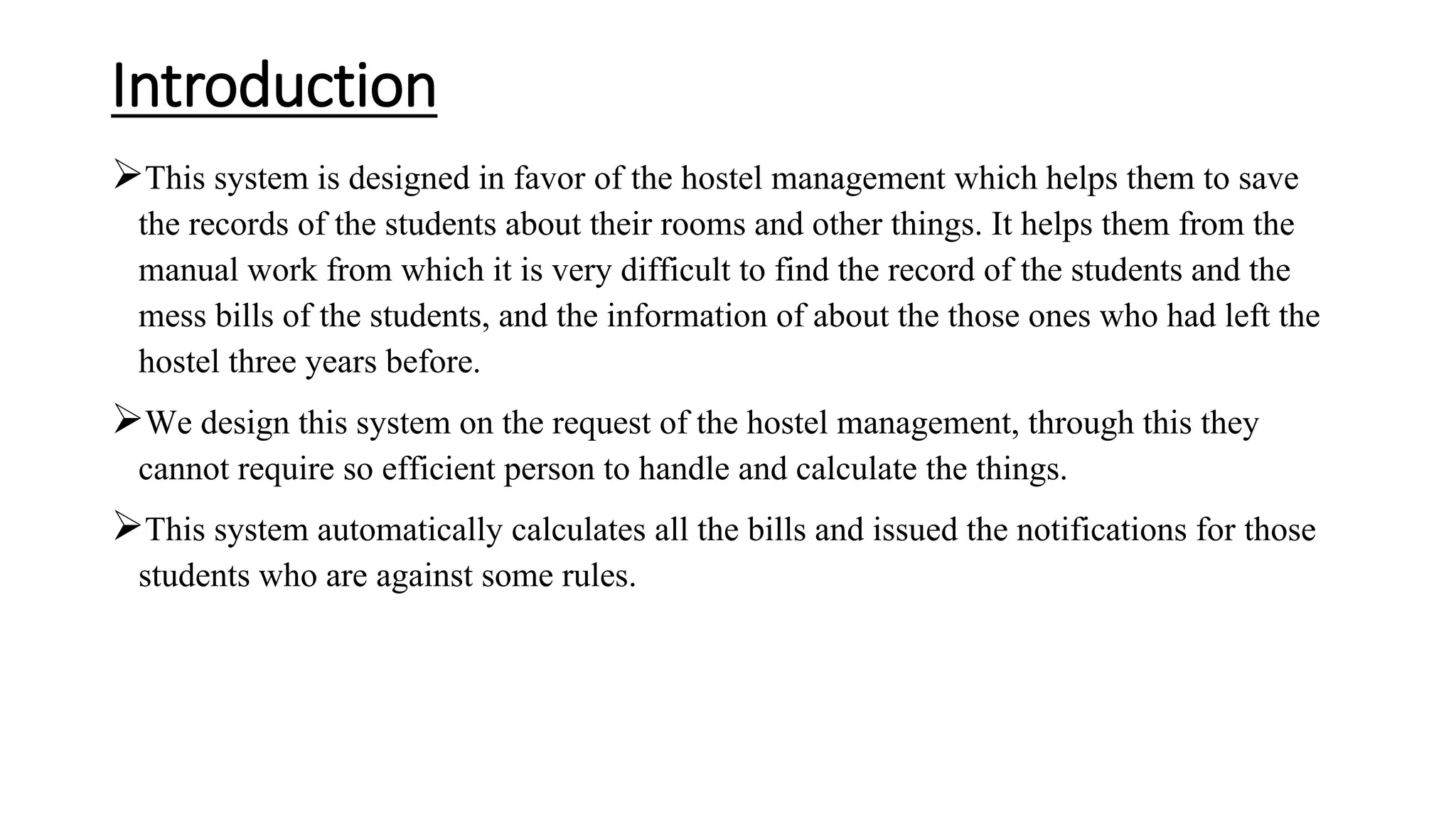 Hostel Management System(HMS) | PPTX