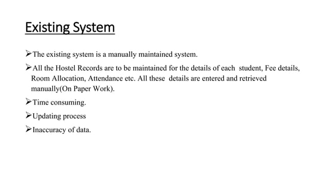 Hostel Management System(HMS) | PPTX | Databases | Computer Software and Applications