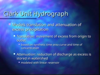HEC-HMS Runoff Computation to simulate watershed, channel, and water ...