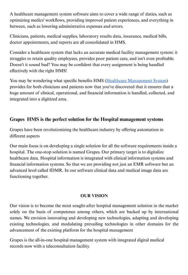 Healthcare Management System | Grapes IDMR Modules | HMS software | Key ...