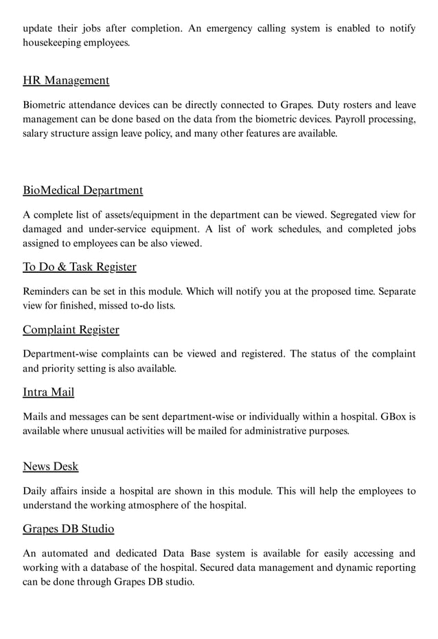 Healthcare Management System | Grapes IDMR Modules | HMS software | Key ...