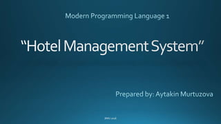 Hotel Management System Software | PPTX
