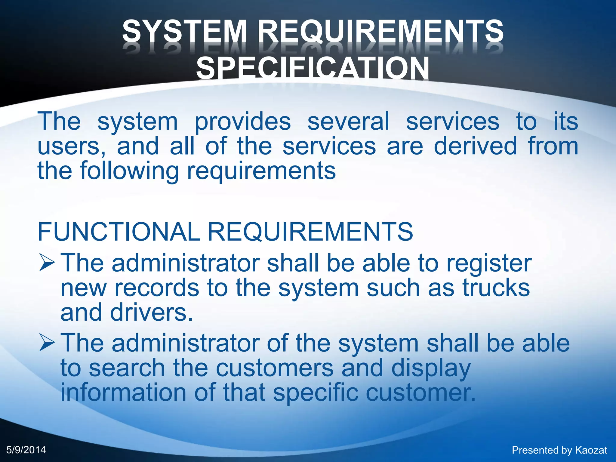 Haulage Management System | PPTX