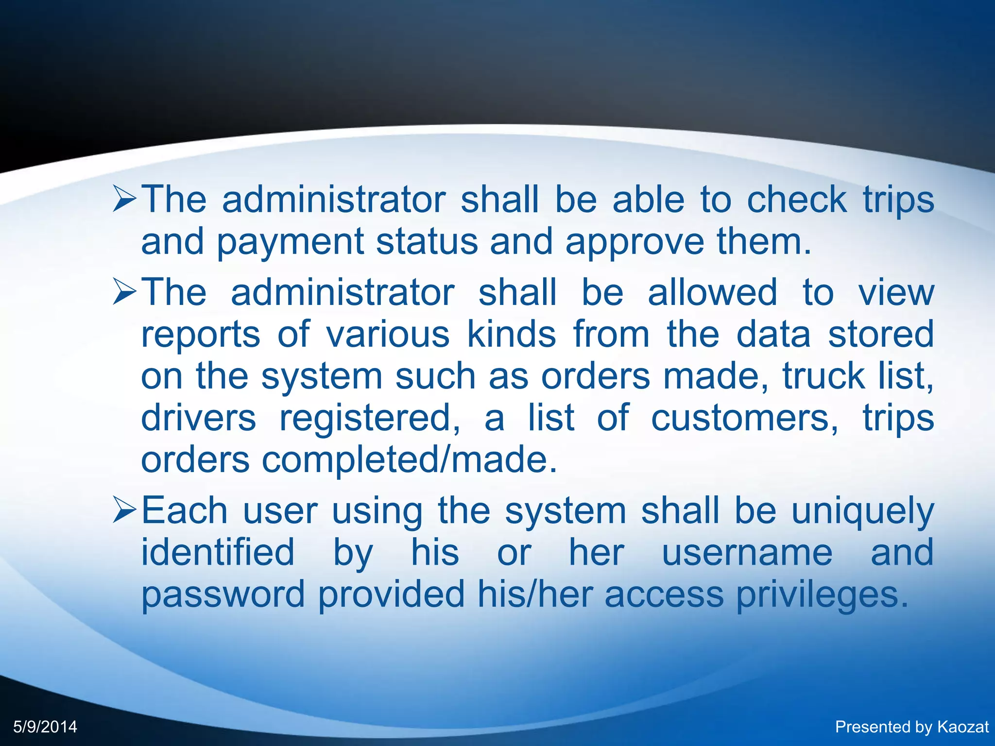 Haulage Management System | PPTX