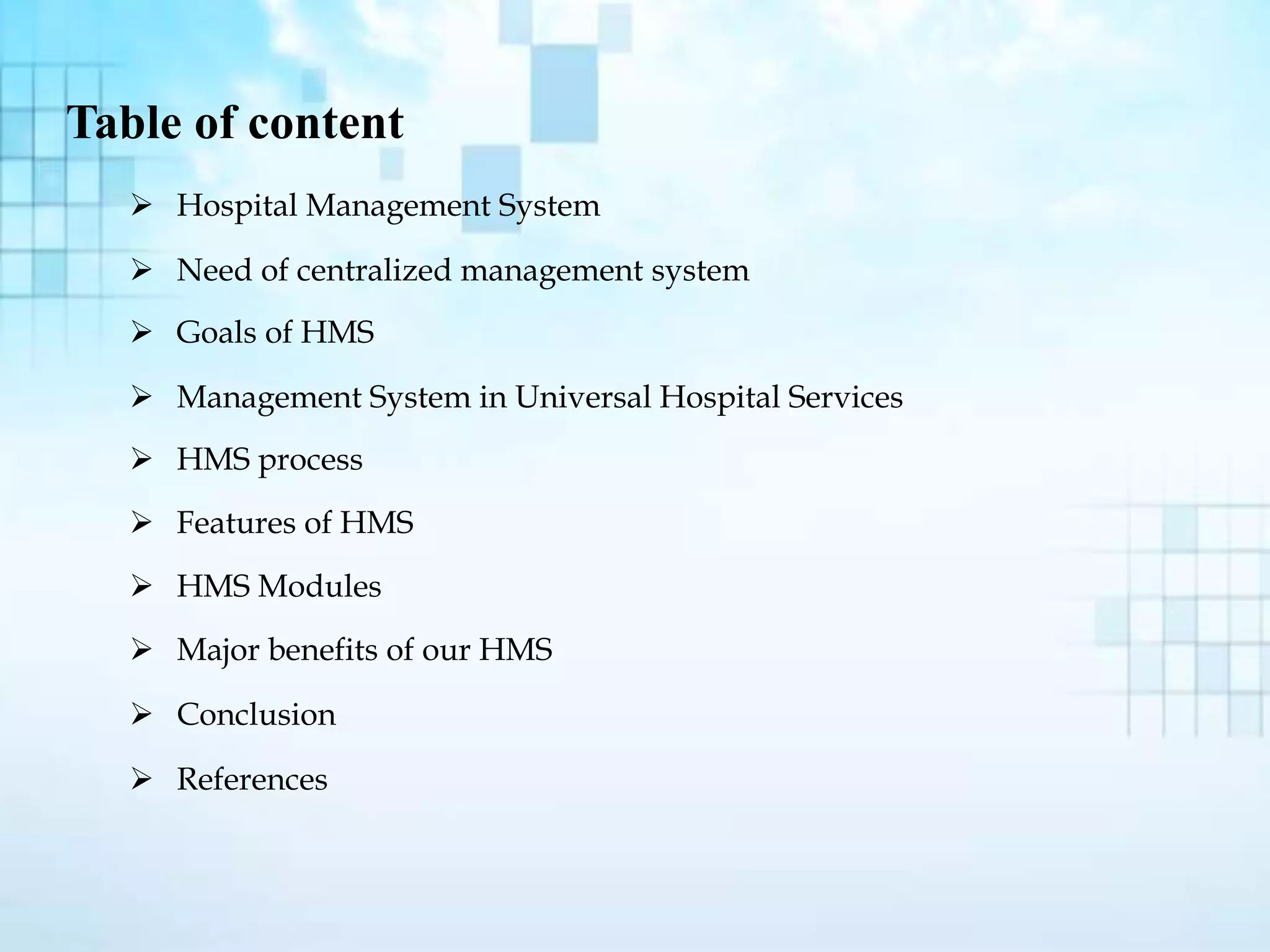 Topic: Hospital Management System | Course: Management Information ...