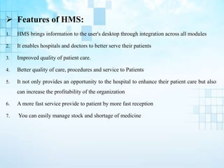 Topic: Hospital Management System | Course: Management Information ...