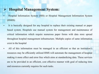 Topic: Hospital Management System | Course: Management Information ...