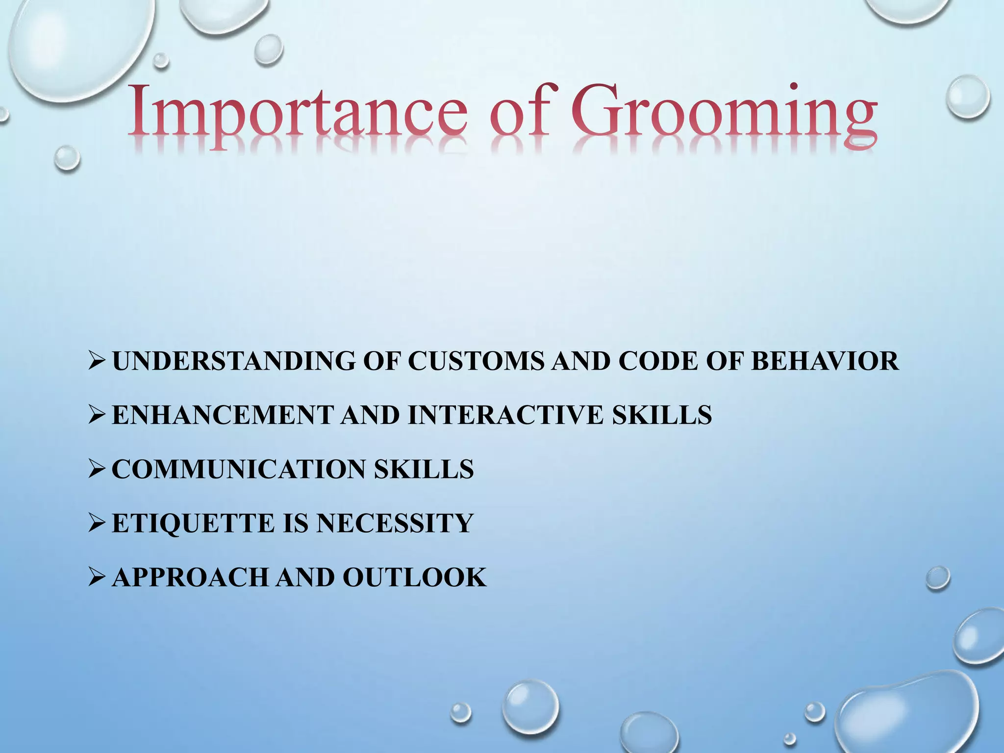 Importance of Grooming in Hospitality Industry | PPTX
