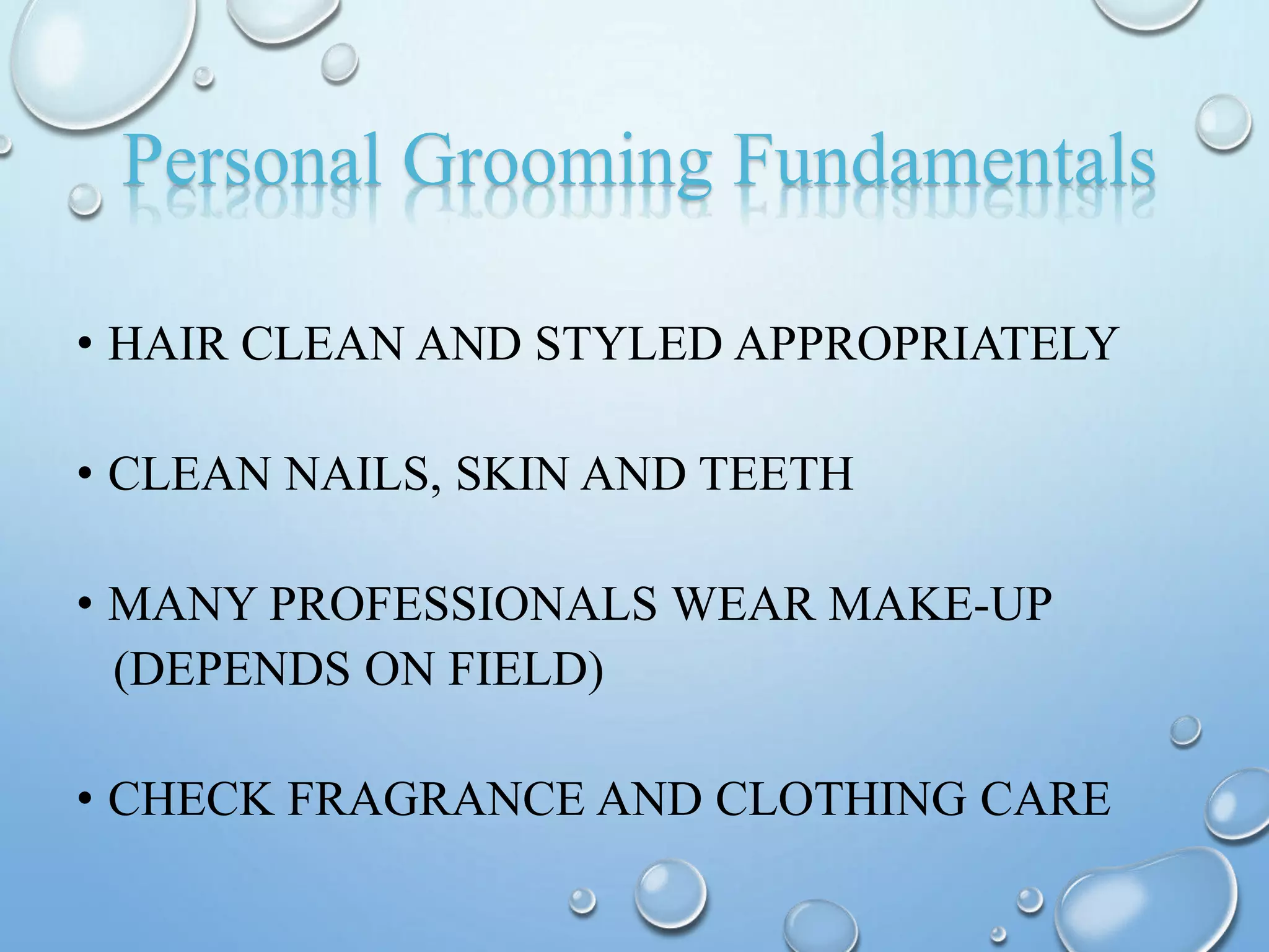 Importance of Grooming in Hospitality Industry | PPTX