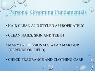 Importance of Grooming in Hospitality Industry | PPTX