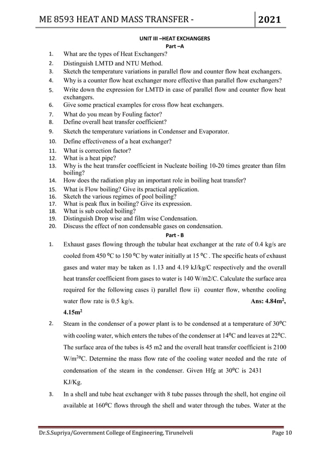 Heat and Mass Transfer Assignment | PDF