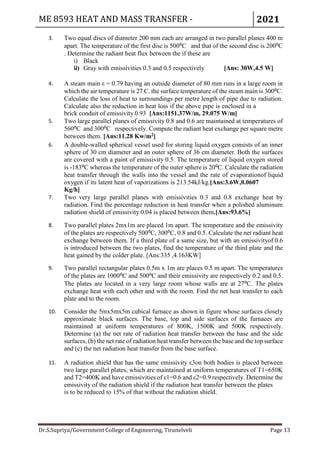 Heat and Mass Transfer Assignment | PDF