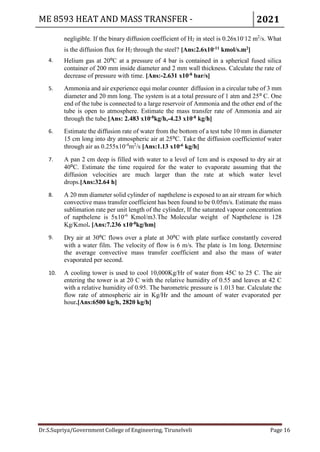 Heat and Mass Transfer Assignment | PDF