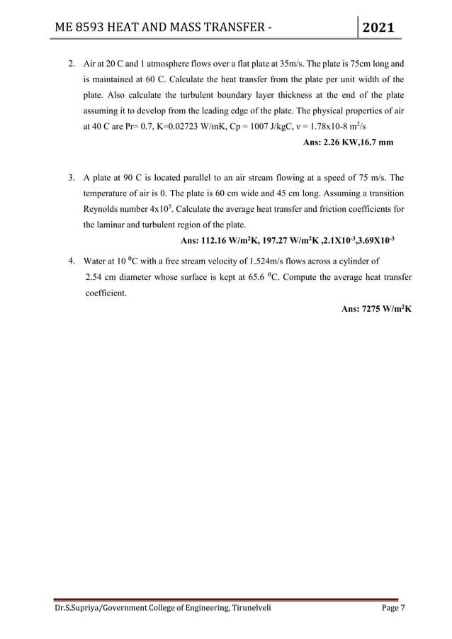 Heat and Mass Transfer Assignment | PDF