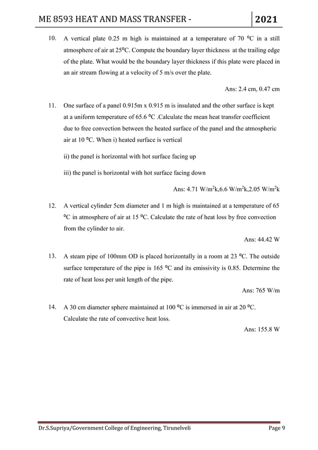 Heat and Mass Transfer Assignment | PDF