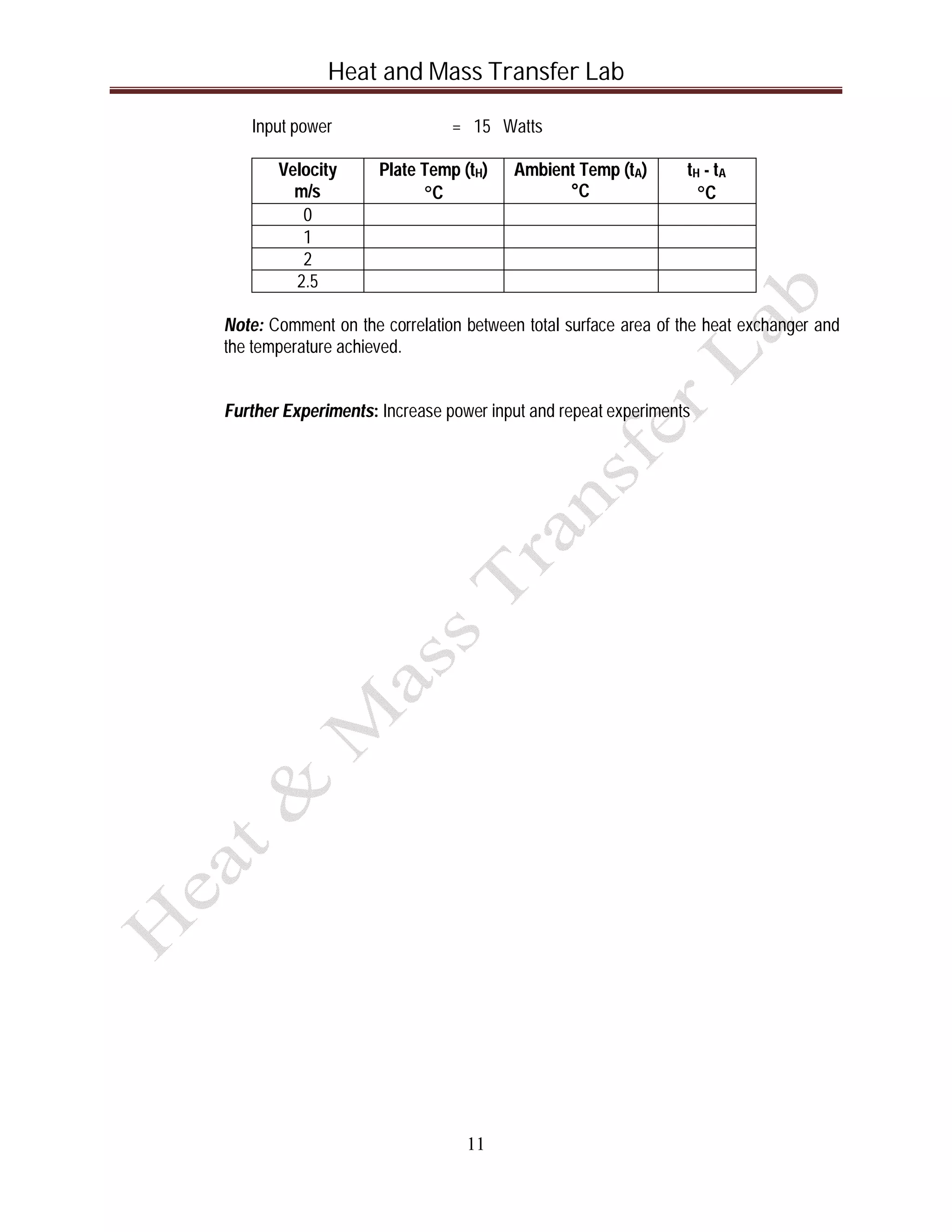 Hmt lab manual (heat and mass transfer lab manual) | PDF