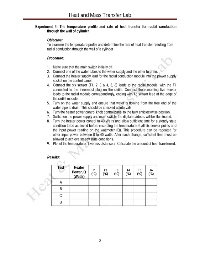 Hmt lab manual (heat and mass transfer lab manual) | PDF | Home ...