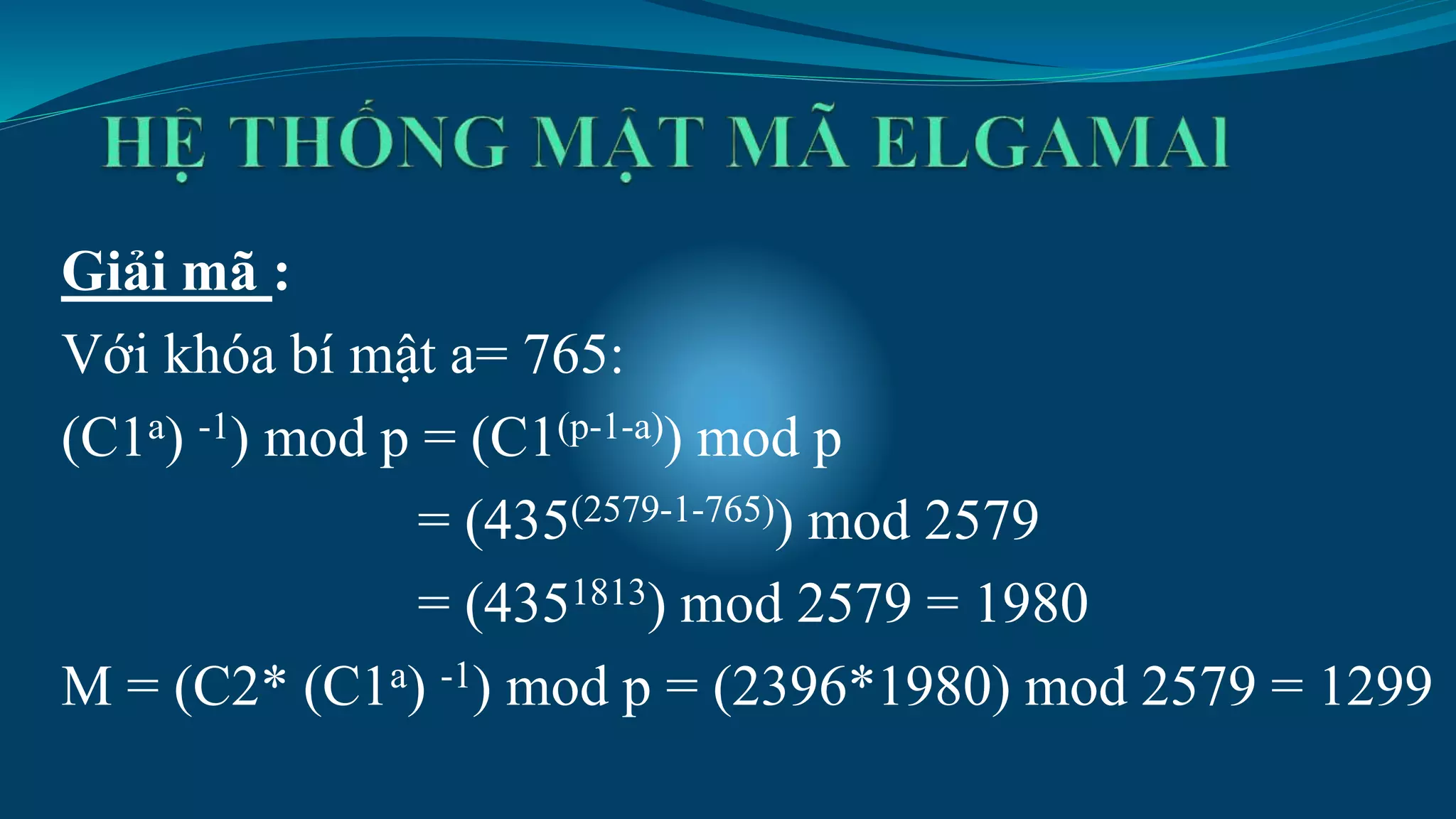 Hệ mật mã Elgamal | PPTX