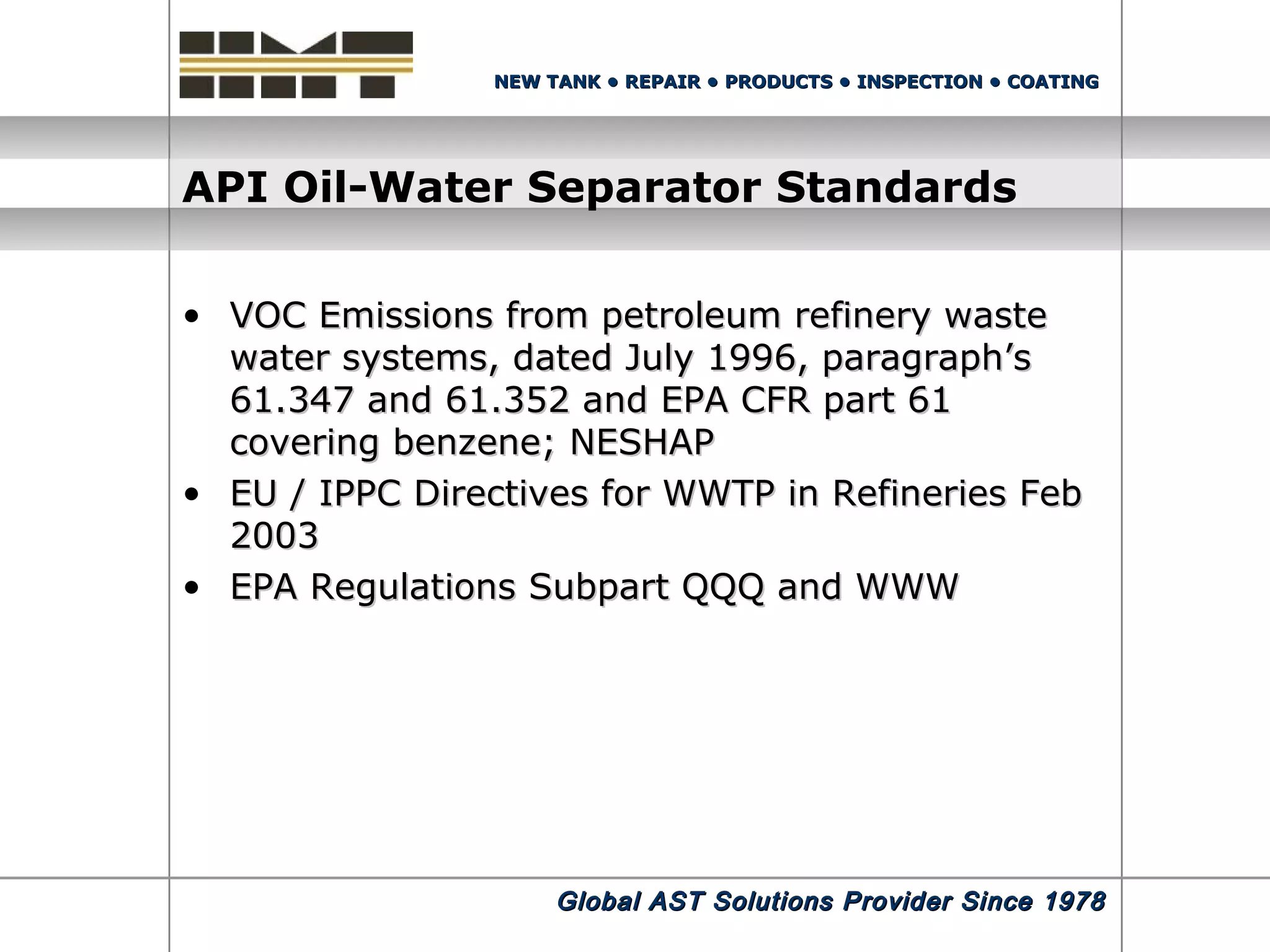 Hmt Oil Water Separator Presentation | PPT