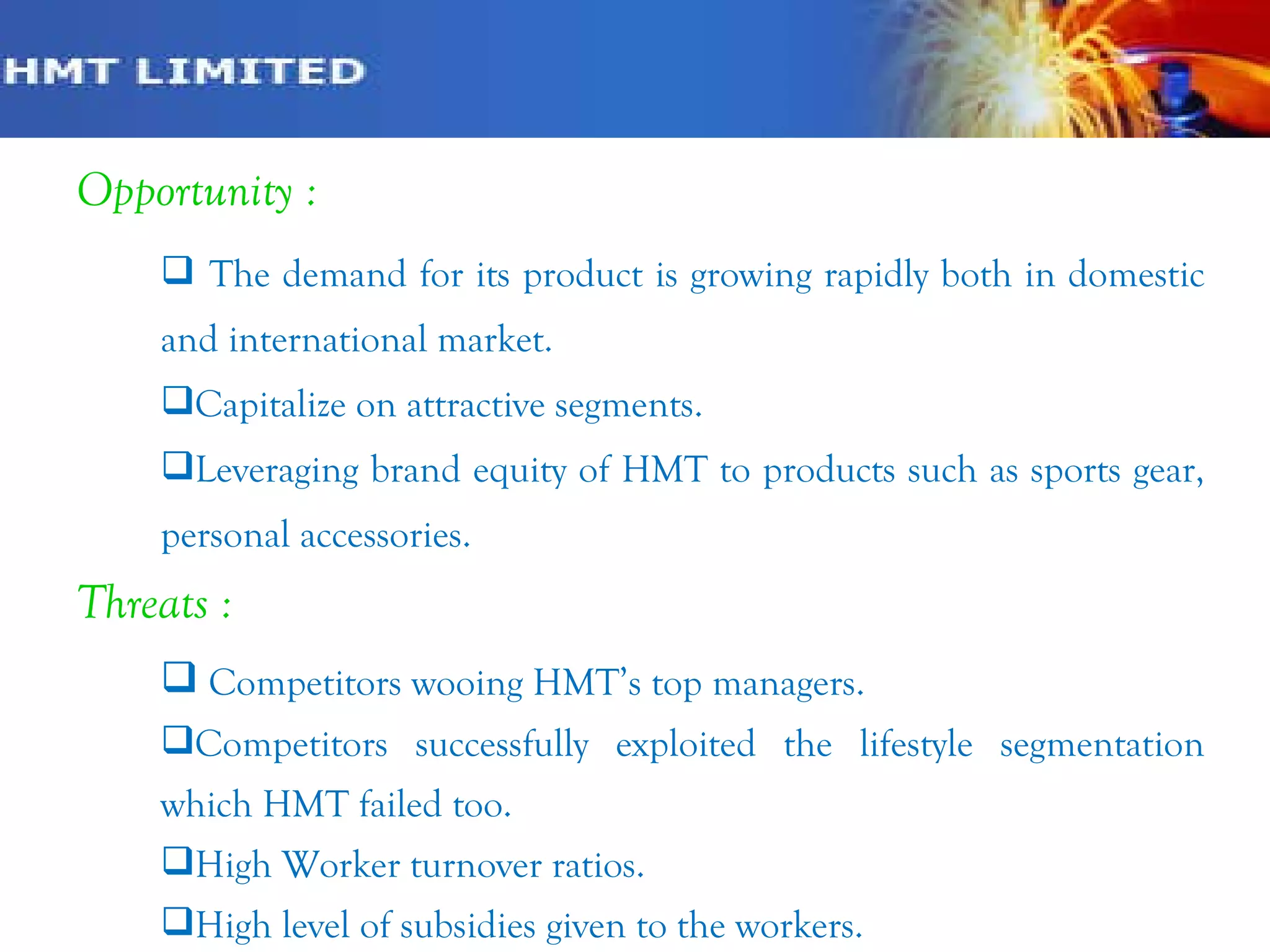 Hmt ppt | PPT