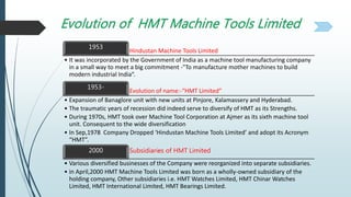 Presentation on HMT Machine Tool Ltd. | PPT