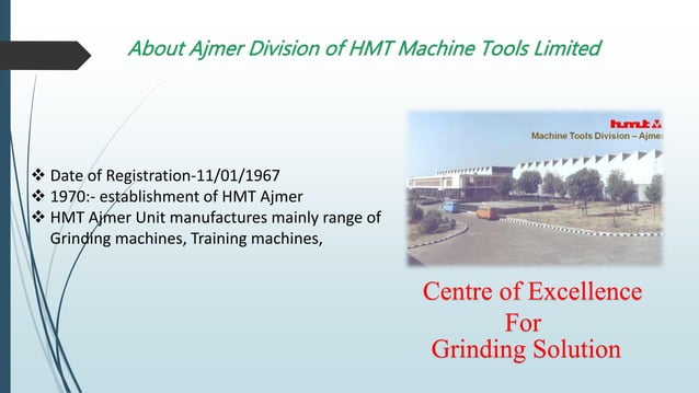 Presentation on HMT Machine Tool Ltd. | PPT